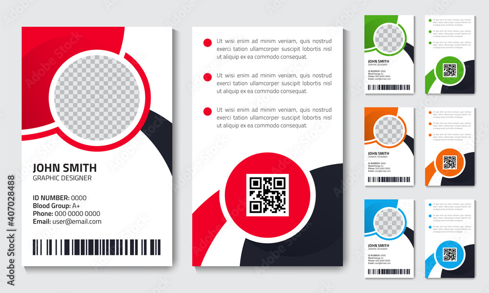 Simple vector office ID card design template. Creative Corporate ...