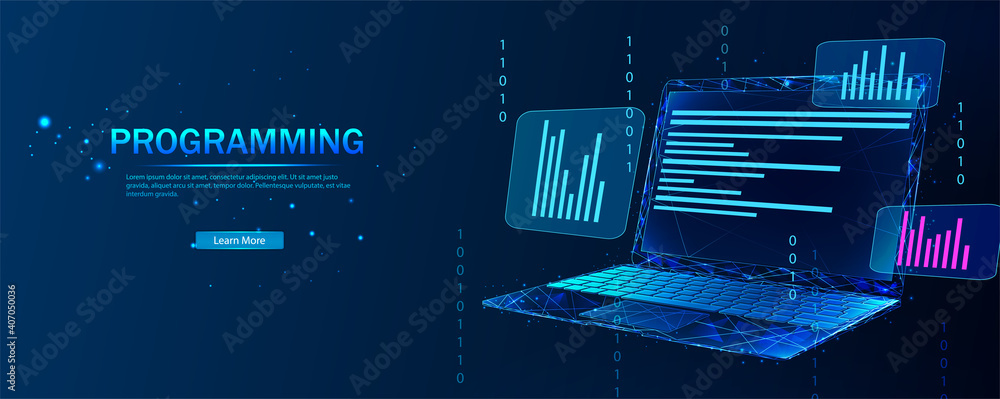 Software, web development, programming concept. Abstract programming ...