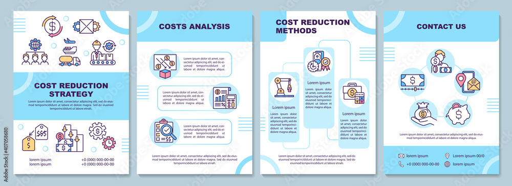 Cost reduction strategy brochure template. Costs analysis. Flyer ...