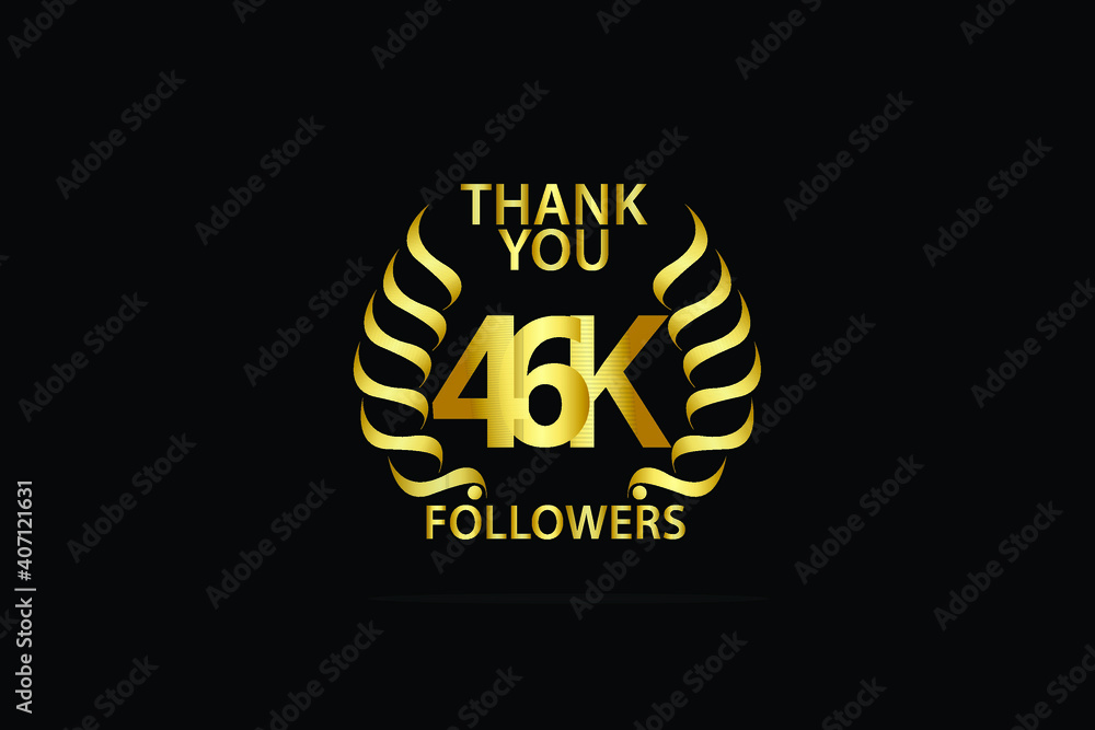46K, 46.000 Followers celebration logotype. anniversary logo with ...
