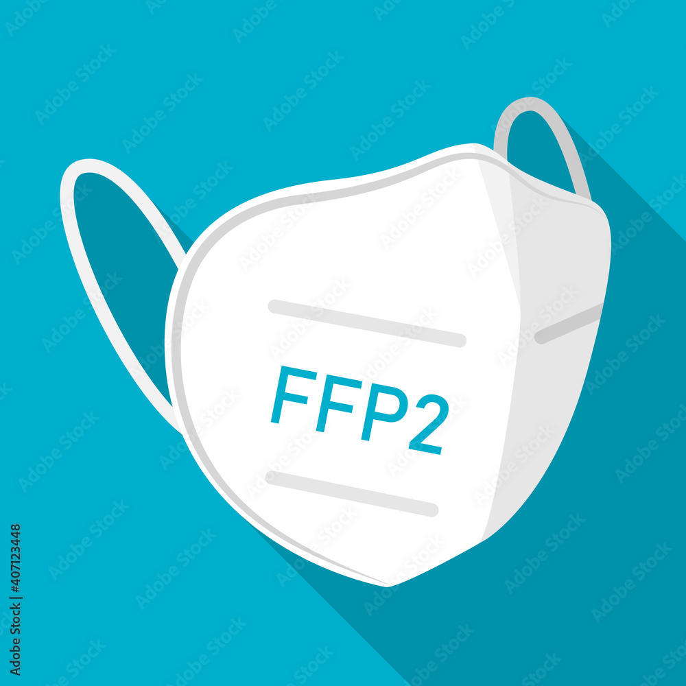 FFP2 face mask icon symbol sign flat design vector illustration wall ...