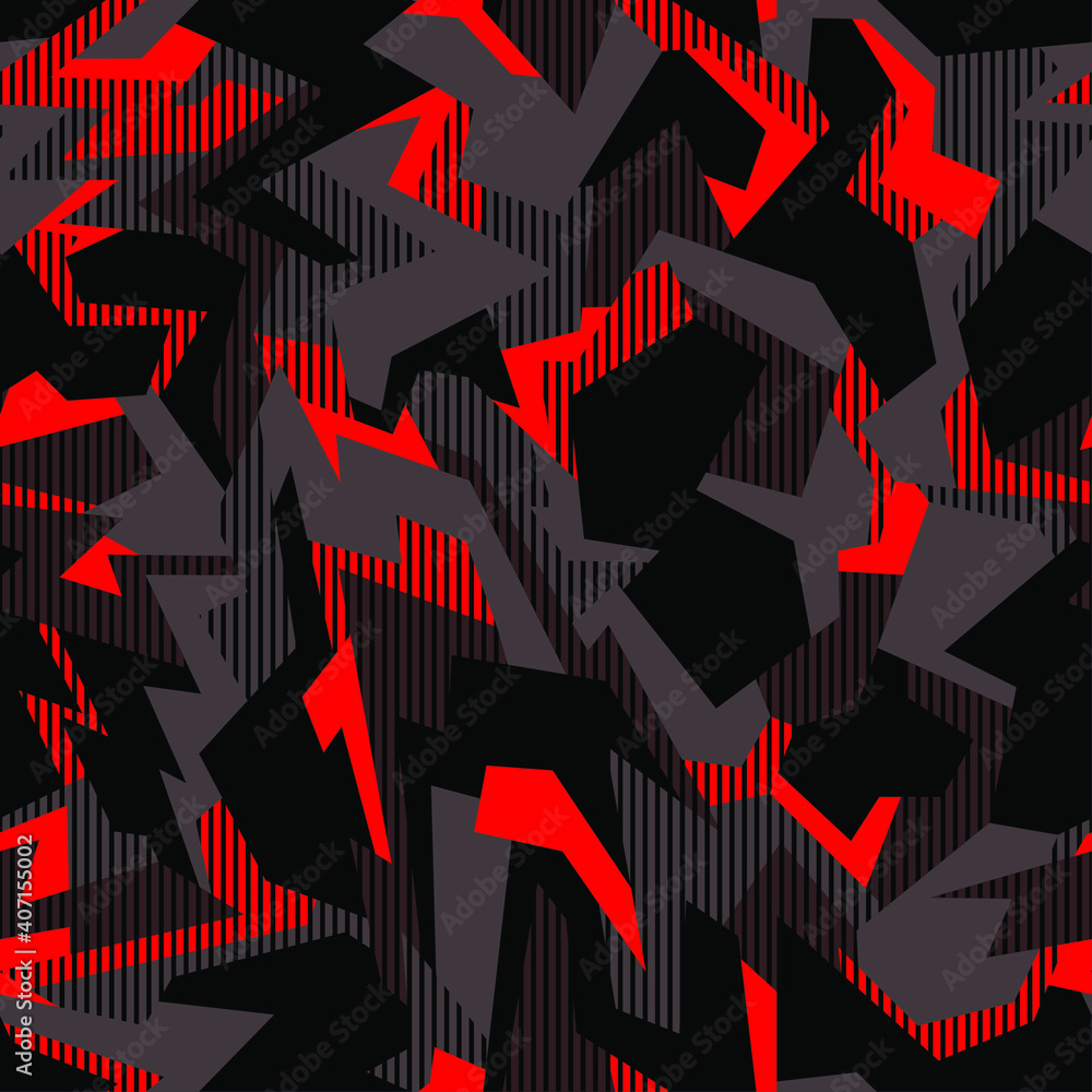 Geometric camouflage seamless pattern. Abstract modern military camo ...