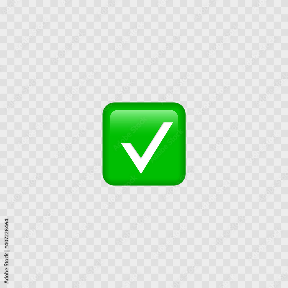 เวกเตอร์ Stock Green check mark emoji icon. Isolated. Vector | Adobe Stock