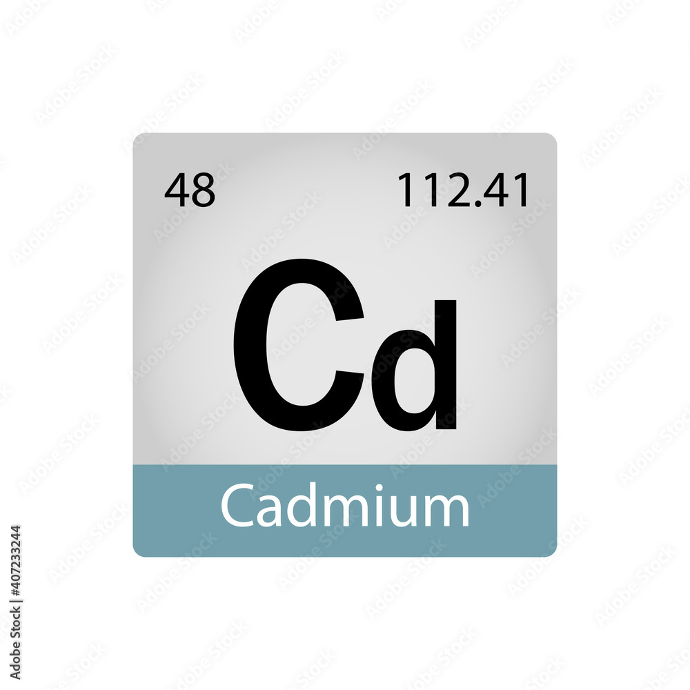 48 chemistry element. Silver element periodic table. Cadmium concept ...