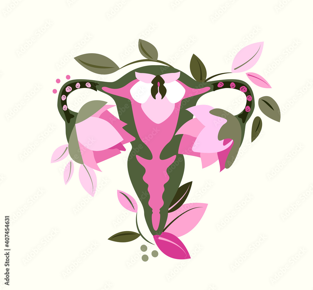 Beautiful Female Reproductive System,Flowers.Floral Feminine Gynecology ...