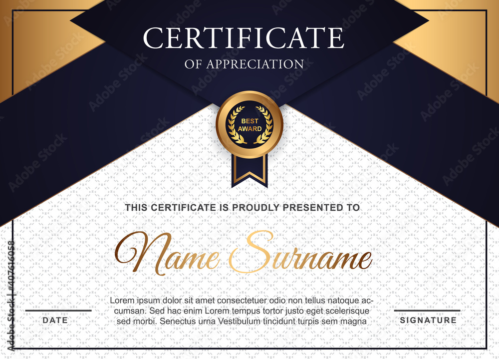 Certificate diploma of achievement border design templates with ...