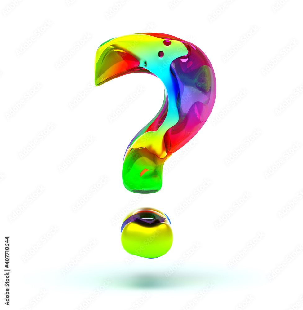 3d Rainbow Question Mark