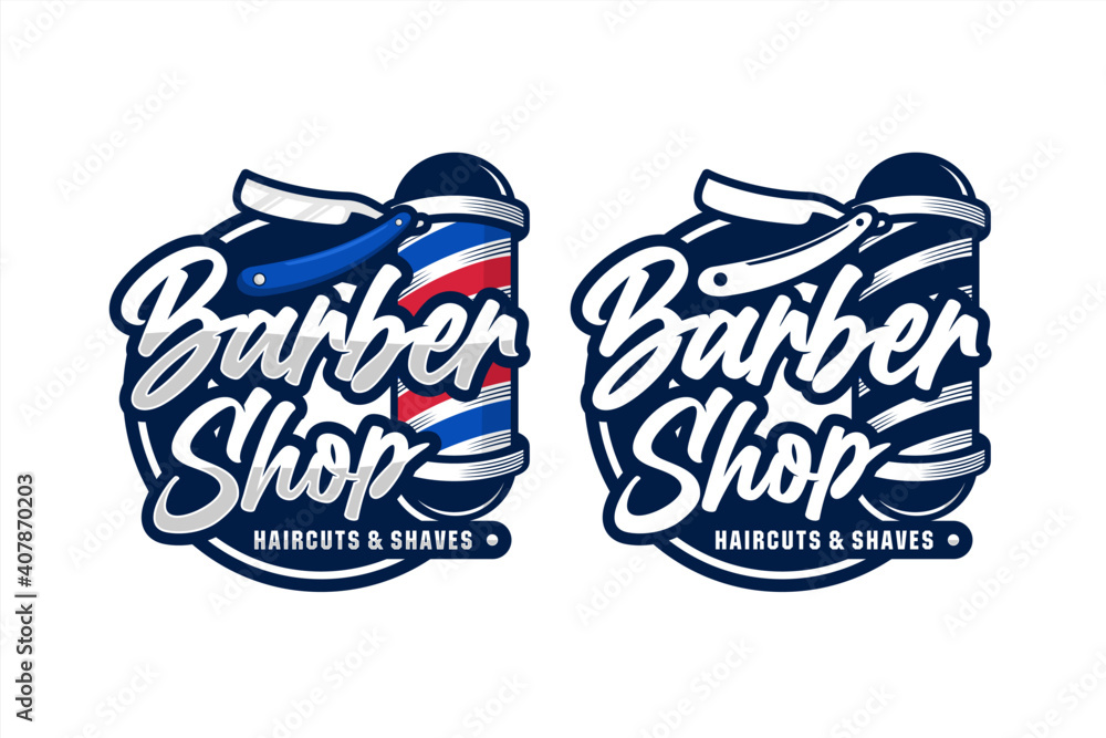 Barbershop vector design premium logo Stock Vector | Adobe Stock