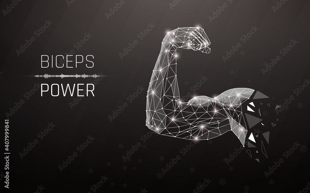 Vector de Stock Human power low poly wireframe banner template ...