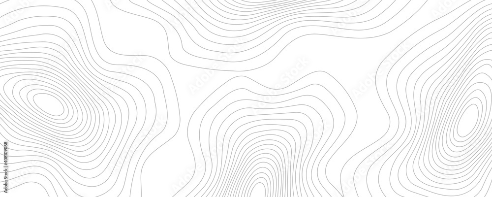 Abstract gray background. Minimal topographic line contour map style ...
