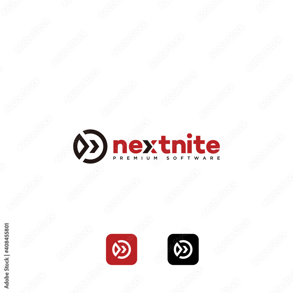 next symbol arrow logo design vector template Stock Vector | Adobe Stock