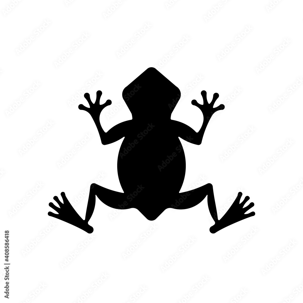 Dead frog silhouette icon. Clipart image isolated on white background ...