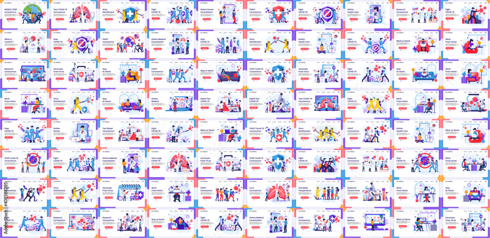 Mega Collection of COVID-19 Coronavirus, doctor, and nurses fight virus ...