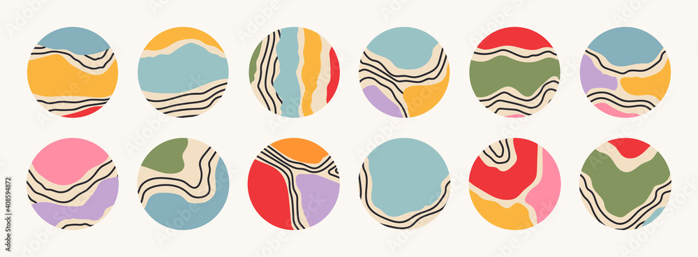Set of various Vector highlight covers. Abstract backgrounds. Various ...