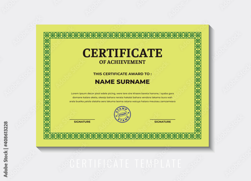 Illustration vector graphic of certificate, for certificate template ...