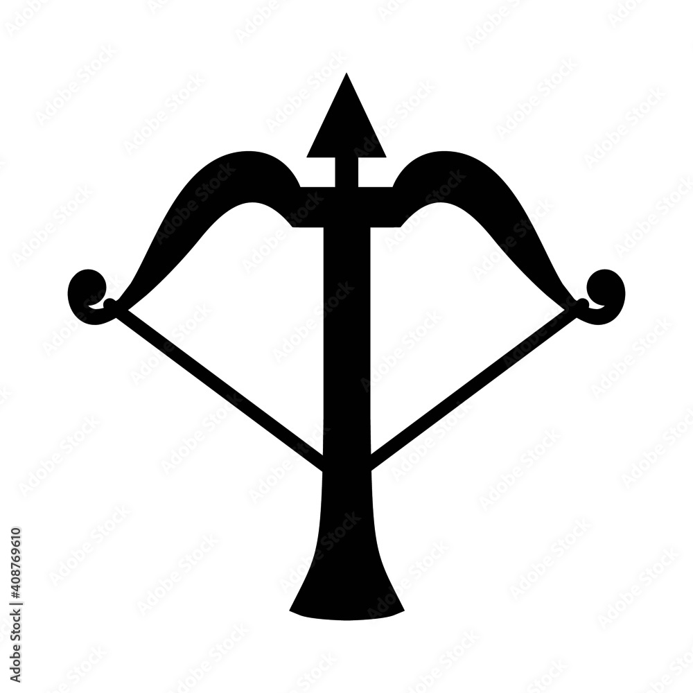 Vector high quality flat style icon illustration of medieval crossbow ...