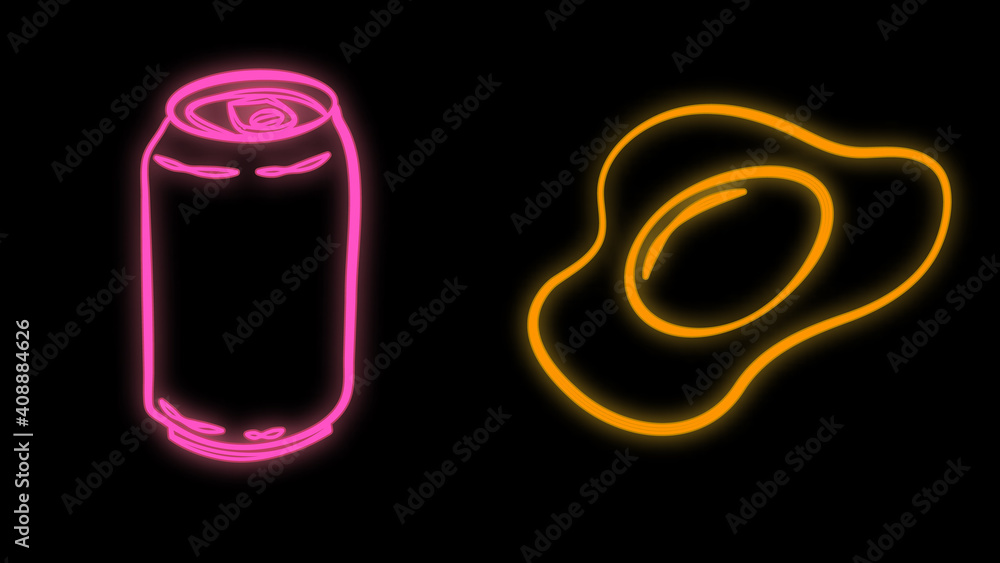 Healthy balanced eating neon light icons set. High vitamin and omega 3 ...
