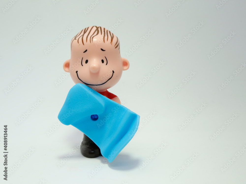 Linus van Pelt friend of Charlie Brown and Snoopy. Comic Peanuts ...