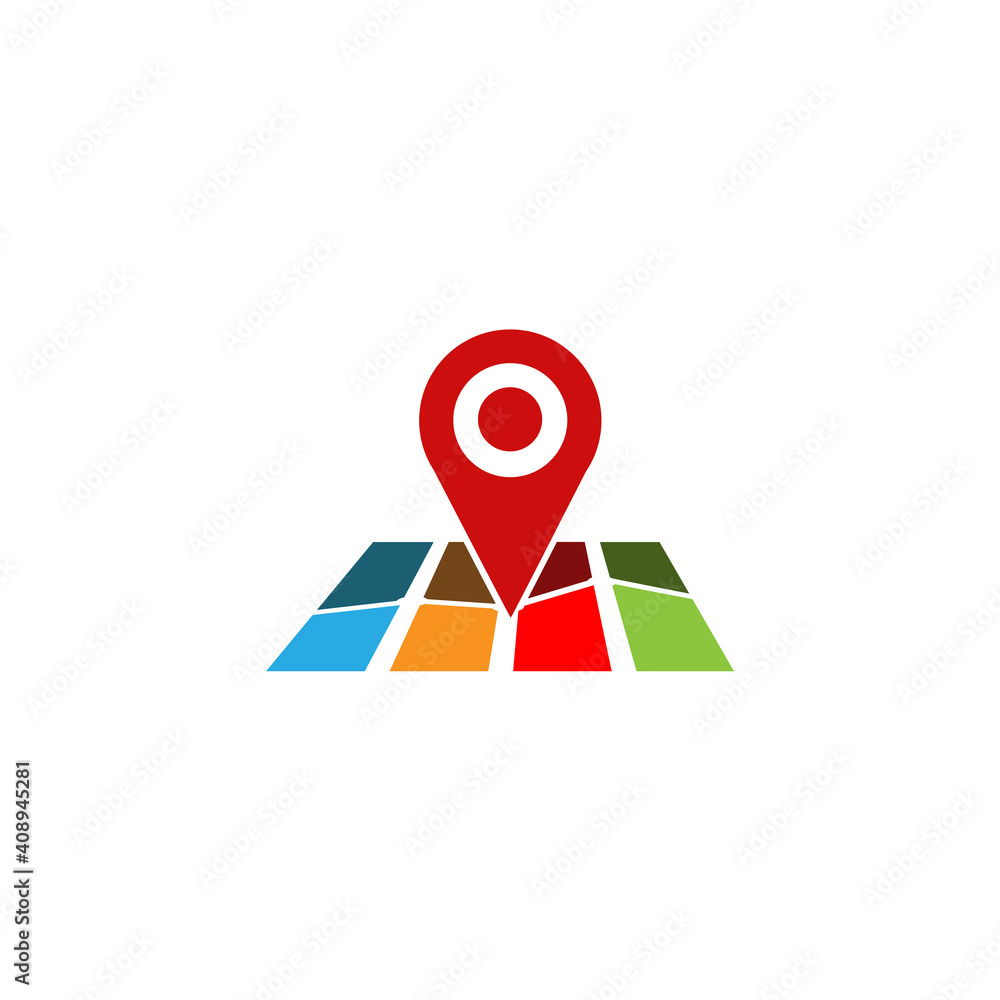 logo map sign vector pointer simple Stock Vector | Adobe Stock