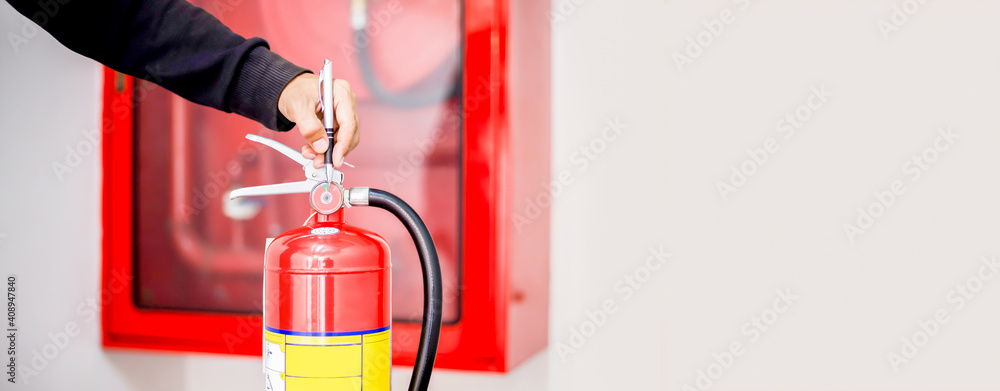 Engineer checking Industrial fire control system,Fire Alarm controller ...
