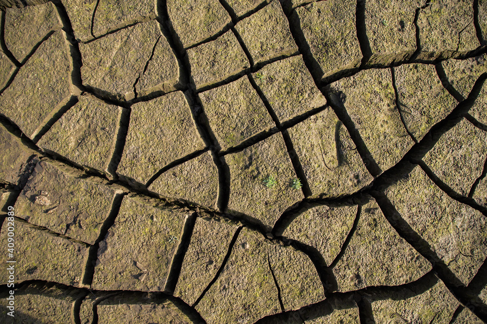 Drought land texture, summers dry, cracked soil, ground on the field ...
