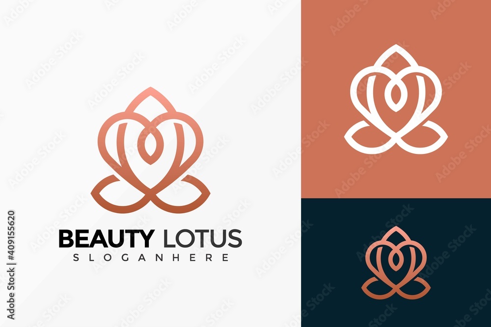 Gold Beauty Lotus Flower Logo Design, Brand Identity Logos Designs ...