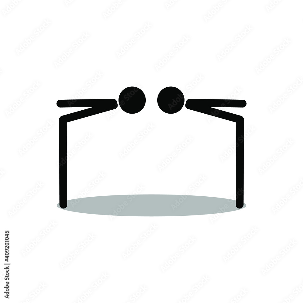 Flat trendy style Japanese people greeting each other. Stickmen ...
