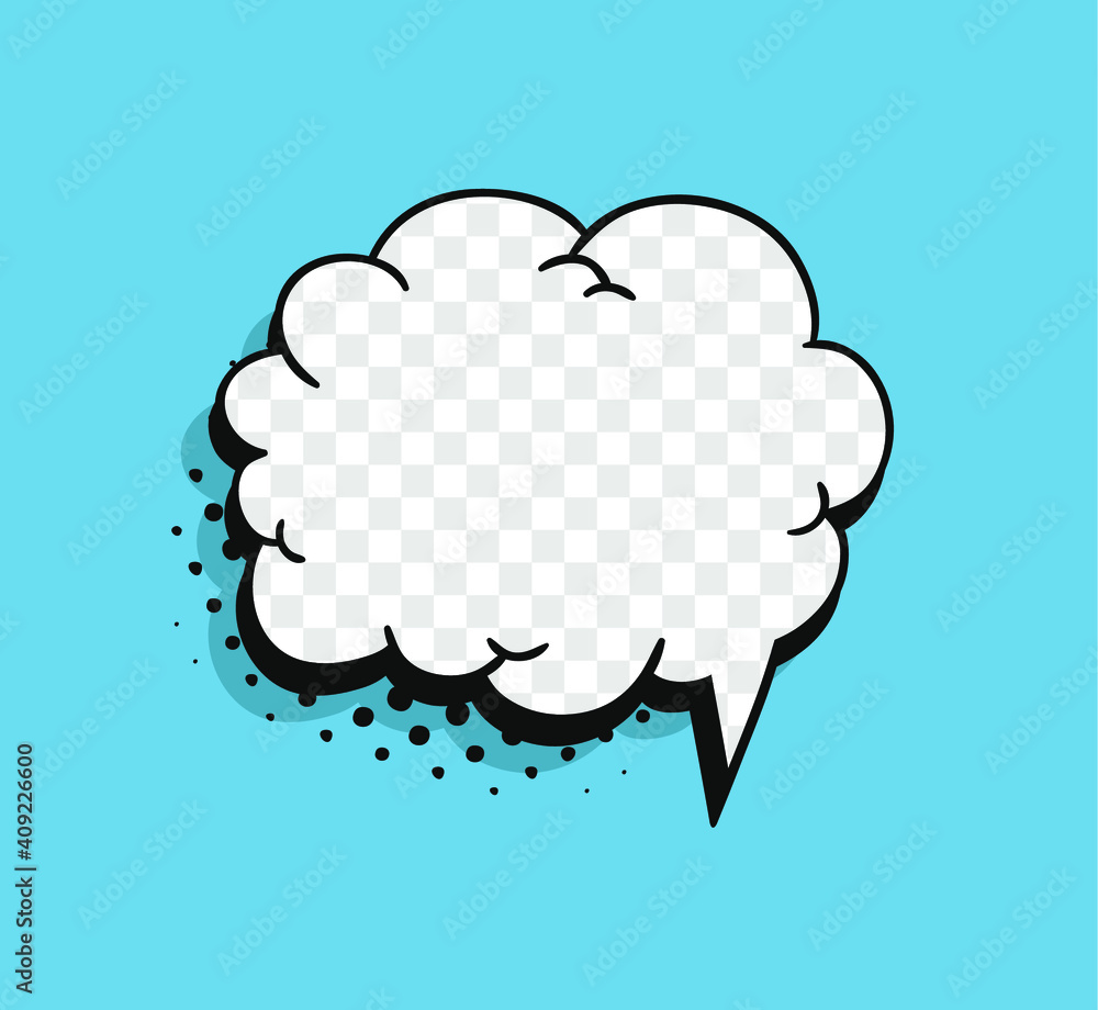 Pop art speech bubble without text and Transparent Background. Cartoon ...