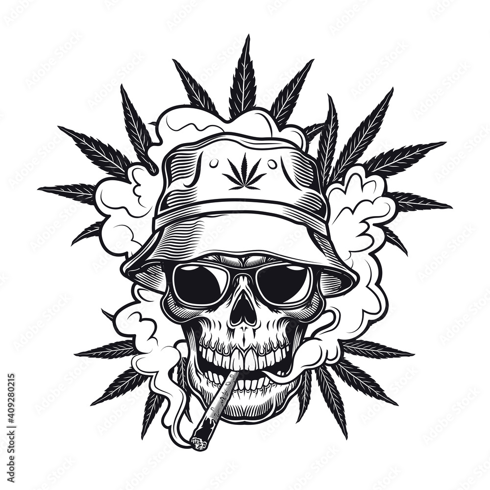 Vector de Stock Weed smoker symbol design. Monochrome element with ...