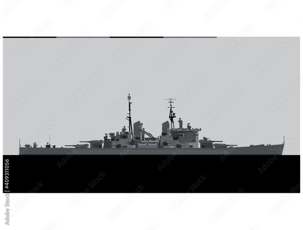 HMS VANGUARD 1946. Royal Navy battleship. Vector image for ...