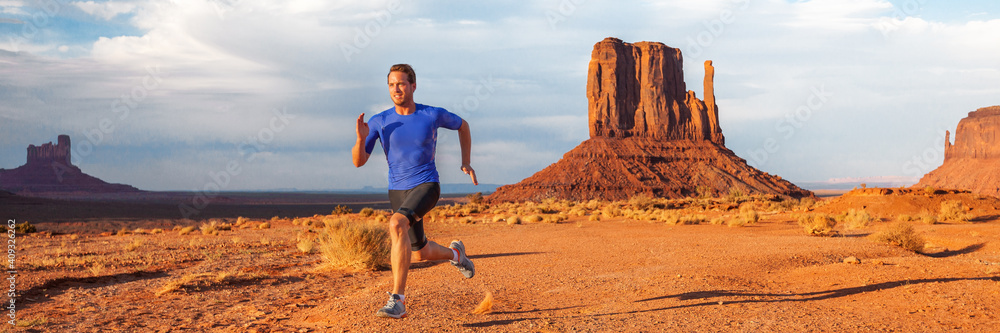 Foto Ultra running trail athlete runner man training long distance ...