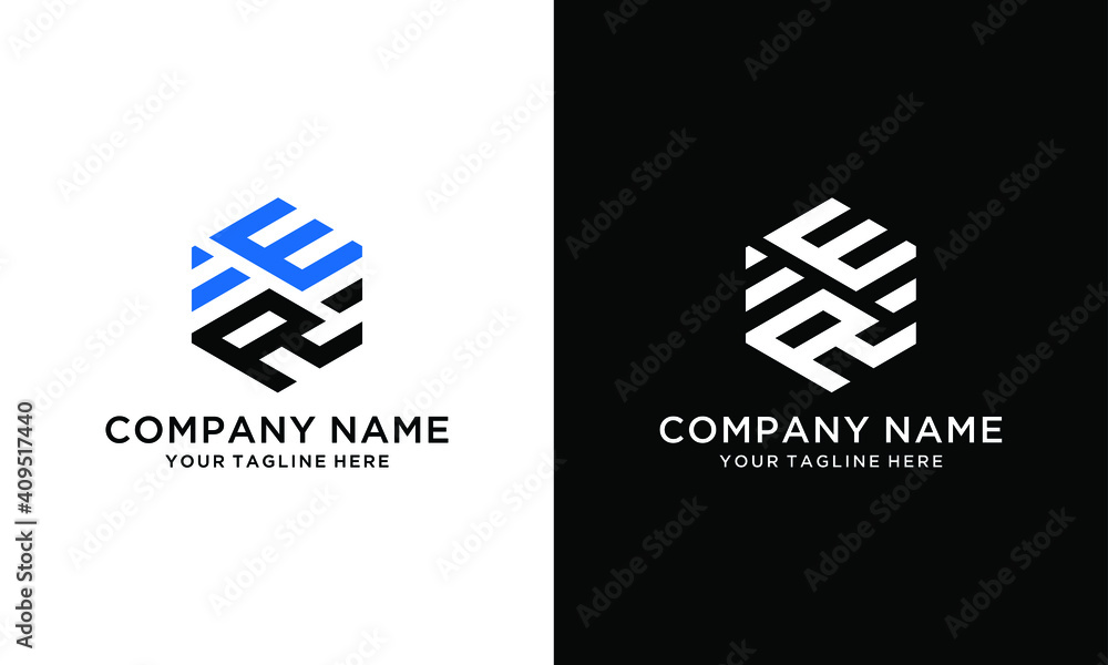Initial RE logo template with modern frame. Minimalist RE letter logo design vector template on ...
