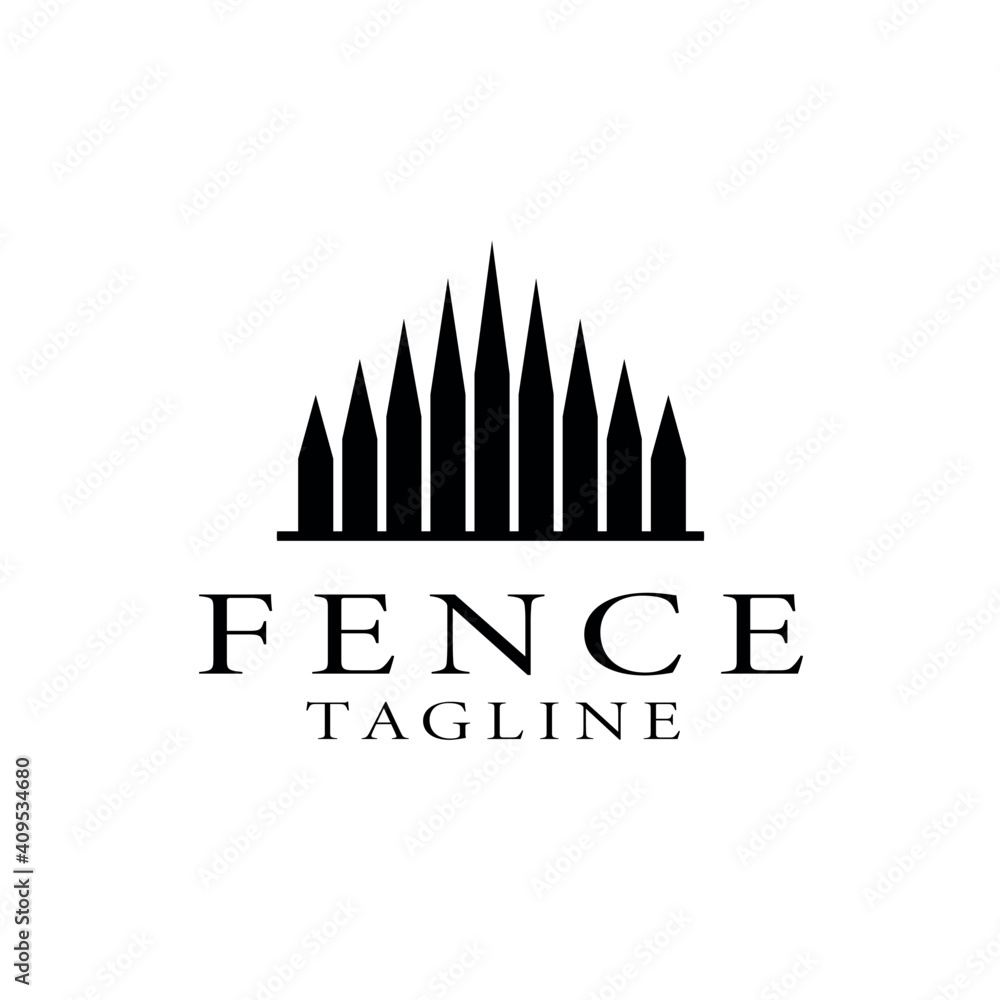 fence illustration logo vector simple design Stock Vector | Adobe Stock