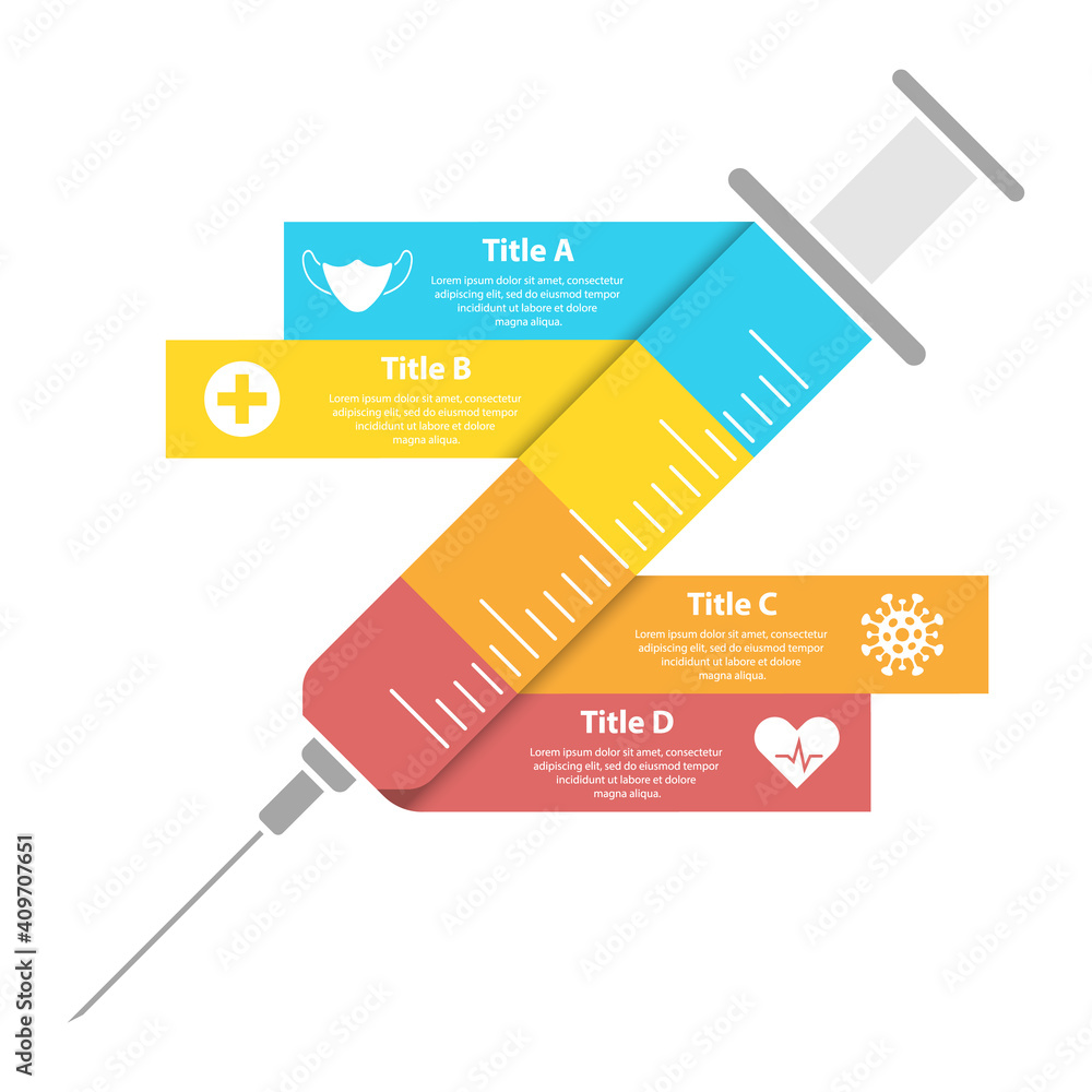 Abstract syringe infographic. Medical and healthcare template can be ...