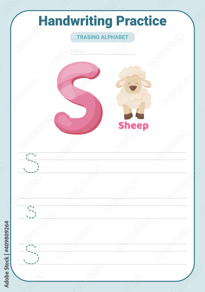 Alphabet tracing practice Letter S. Tracing practice worksheet ...