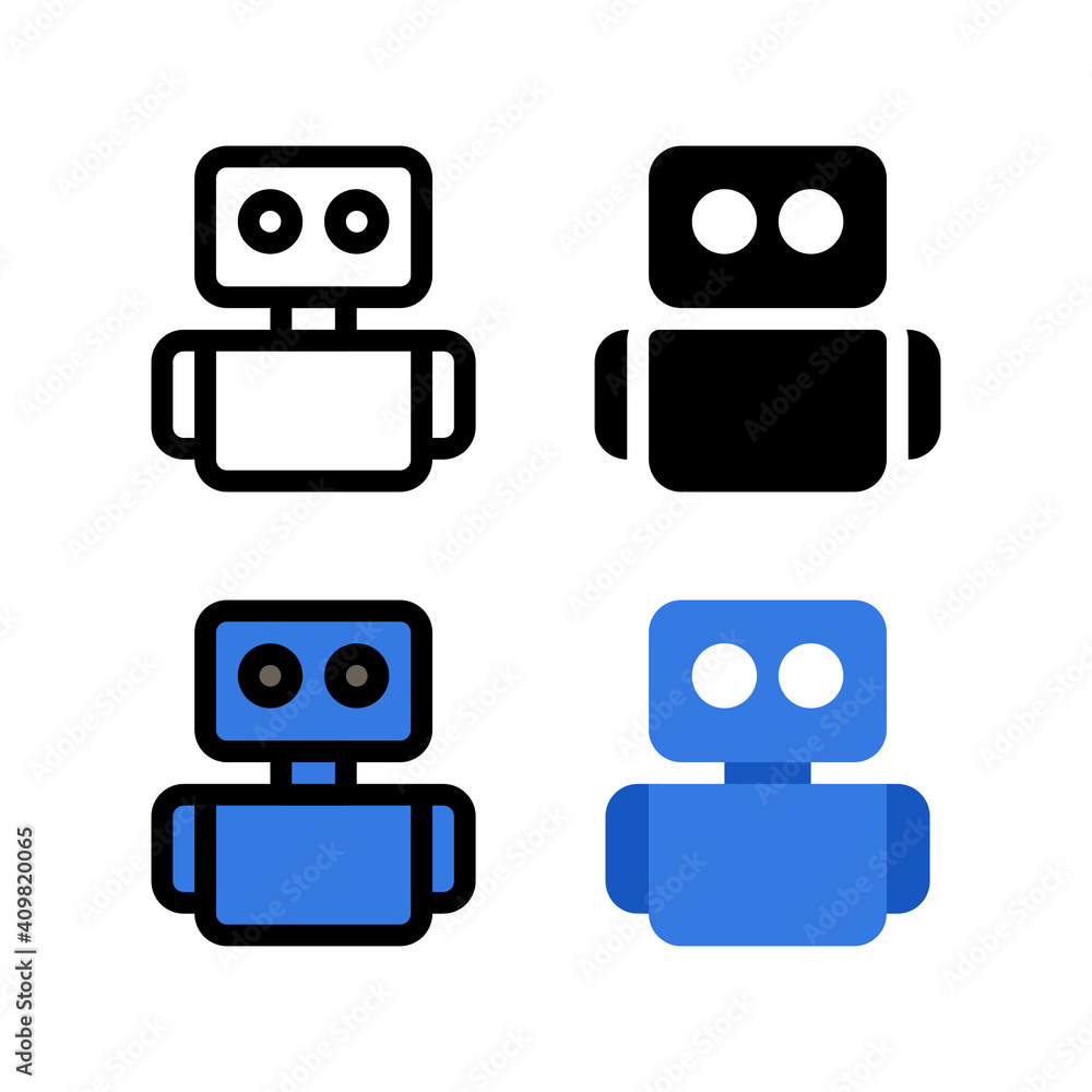 Mini Robot for Work Icon, Logo, and illustration Stock Vector | Adobe Stock