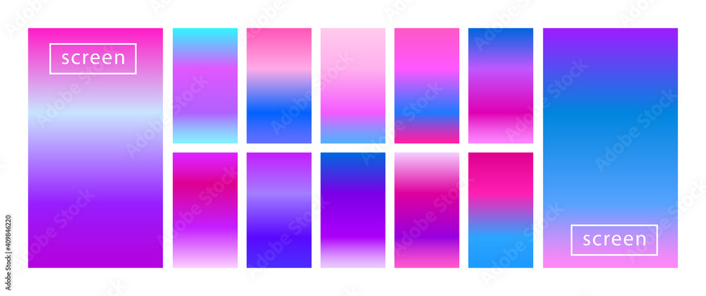 Collection of colorful backgrounds in trendy neon colors. Modern screen ...