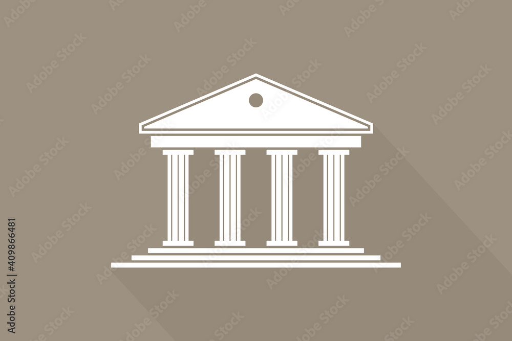 Greek temple. Icon of roman parthenon. Ancient building with columns ...