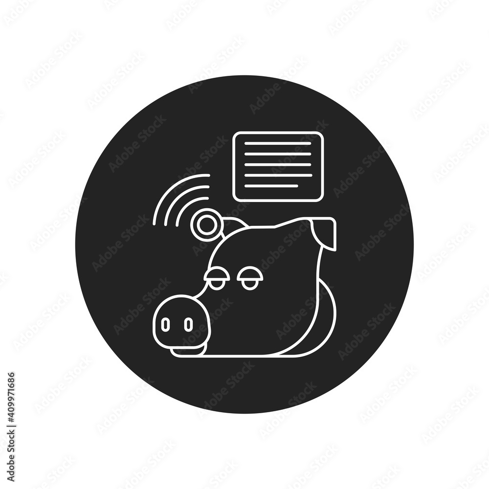 System monitoring the piggy with help of sensors. Smart farming black ...