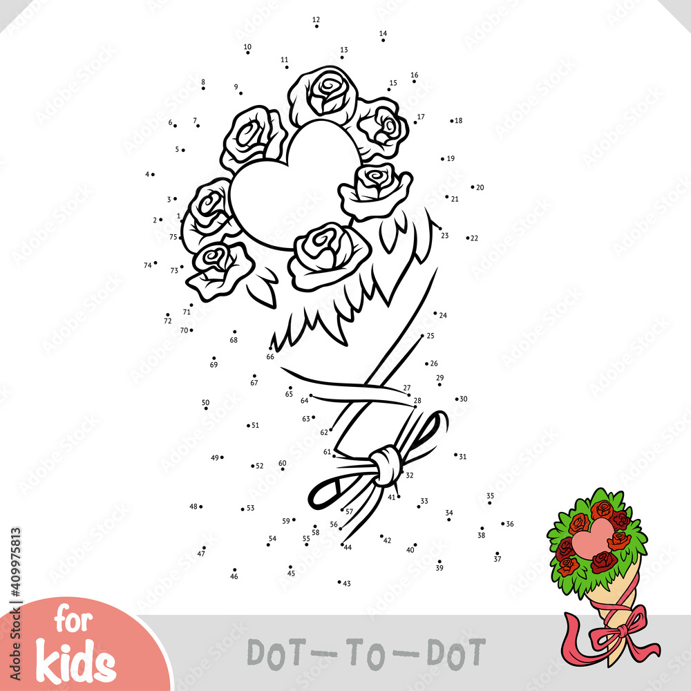 Numbers game, education dot to dot game, Bouquet of flowers for ...