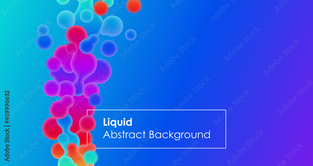 Beautiful abstract blue background with gradient rainbow blob, fluid ...