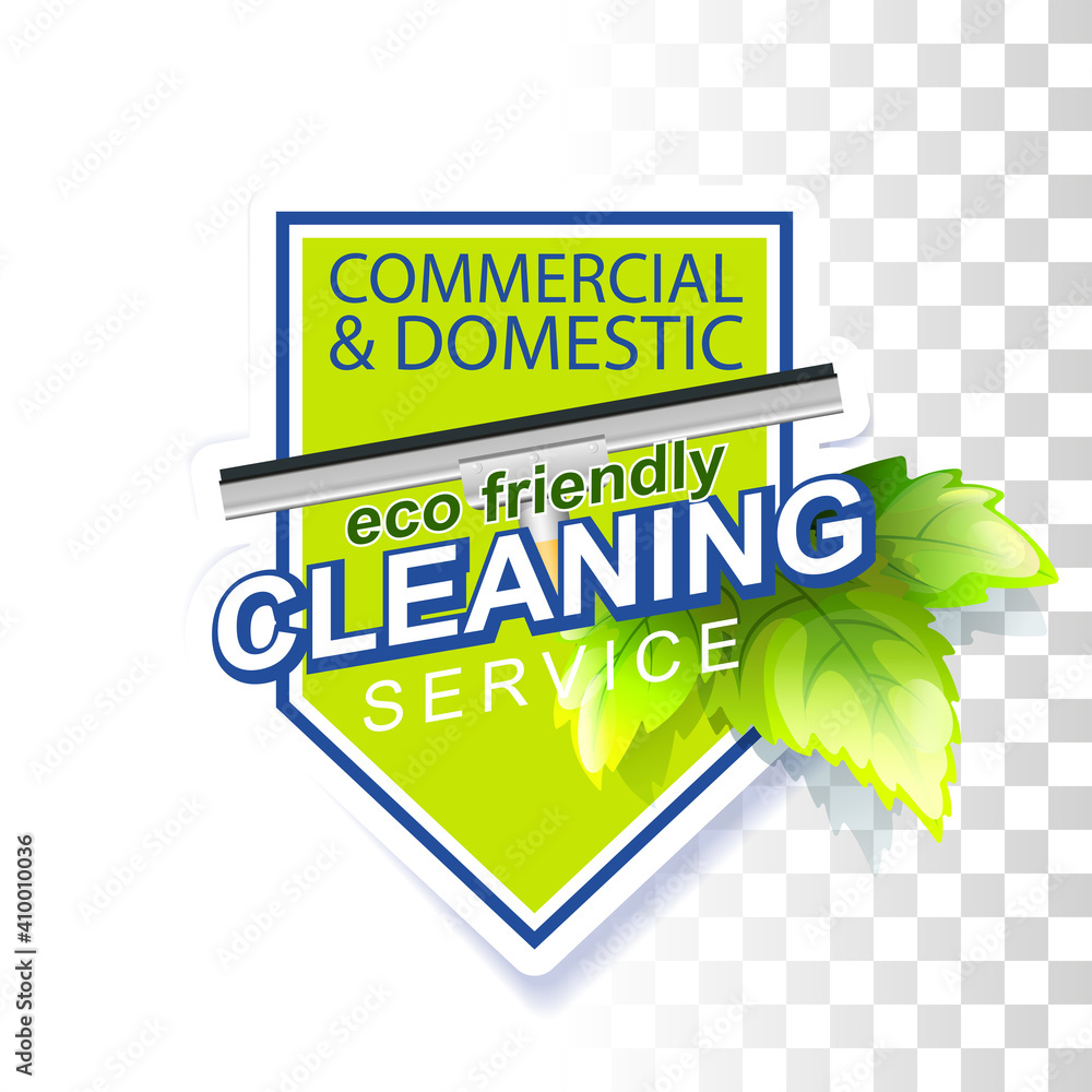 Eco Friendly Cleaning Service Logo Concept. Vector Color Template With ...