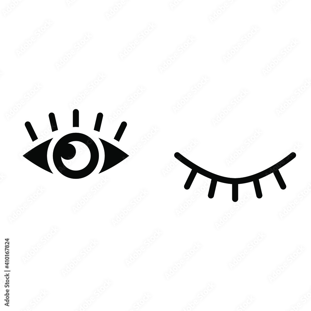 Eye icon. Simple solid style for web and app. Human eye anatomy. Open ...