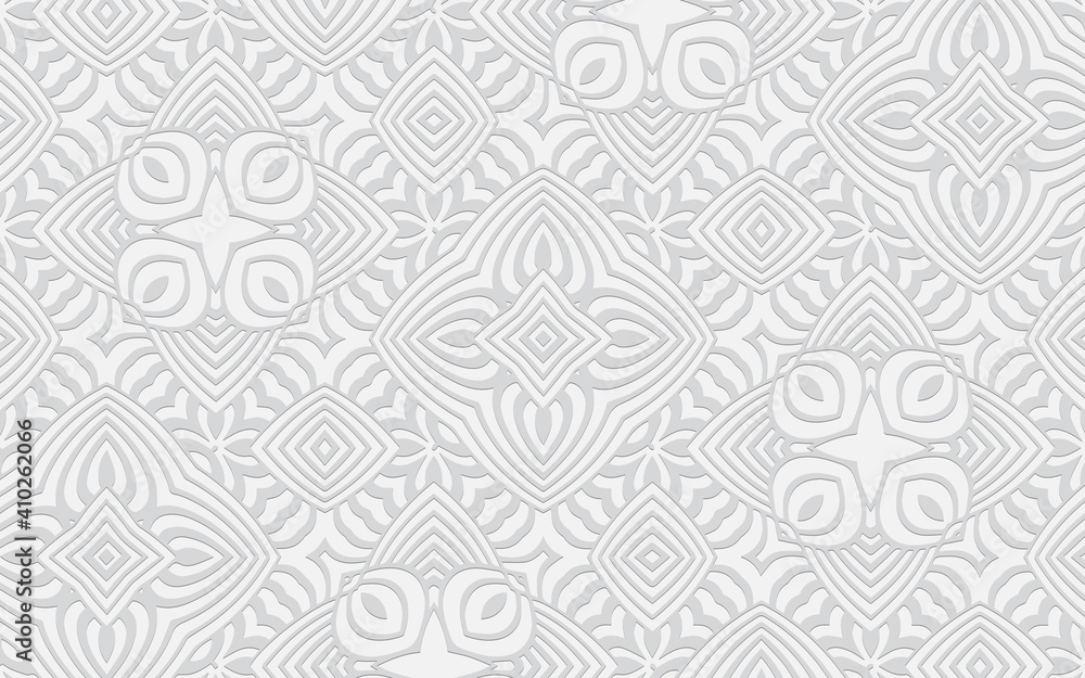 3d geometric convex pattern in Indian doodling style. Ethnic creative ...