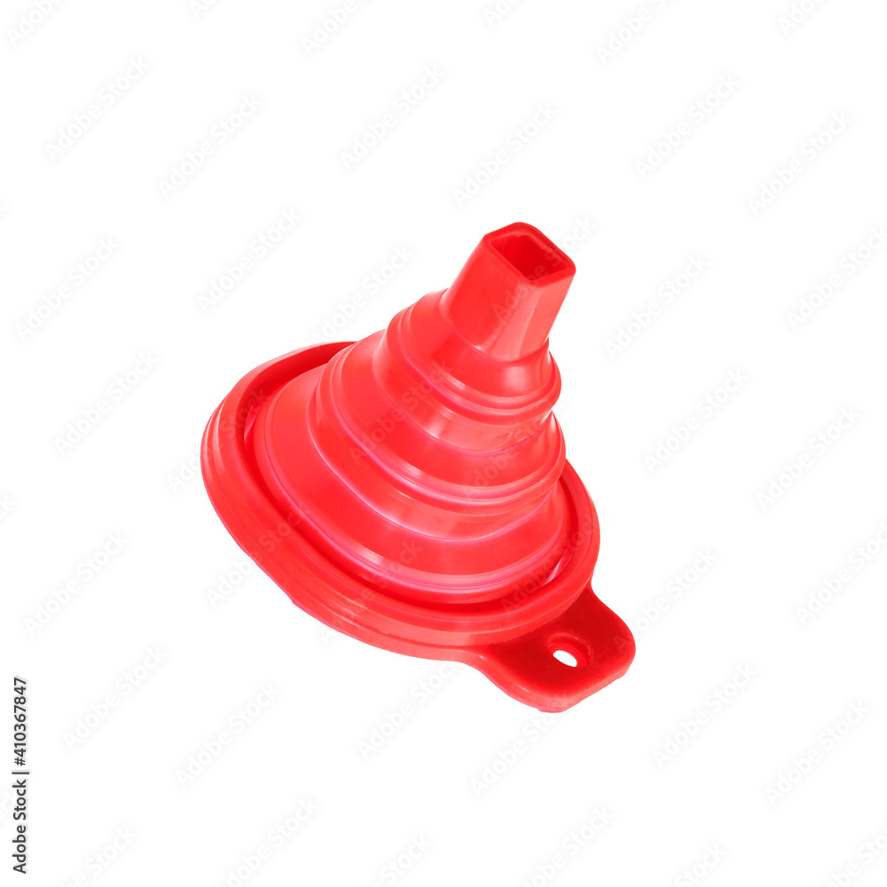 Sales funnel symbol: red funnel isolated on white background Stock ...