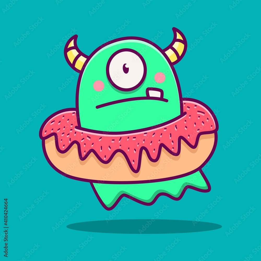 cute doodle monster designs for coloring, backgrounds, stickers, logos ...