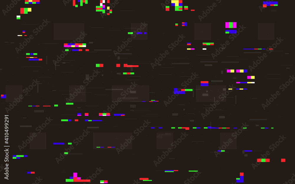 Glitch texture with color pixels. Futuristic video effect. Digital ...