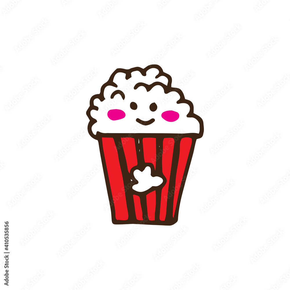 a bucket of popcorn vector illustration on white background. popcorn ...