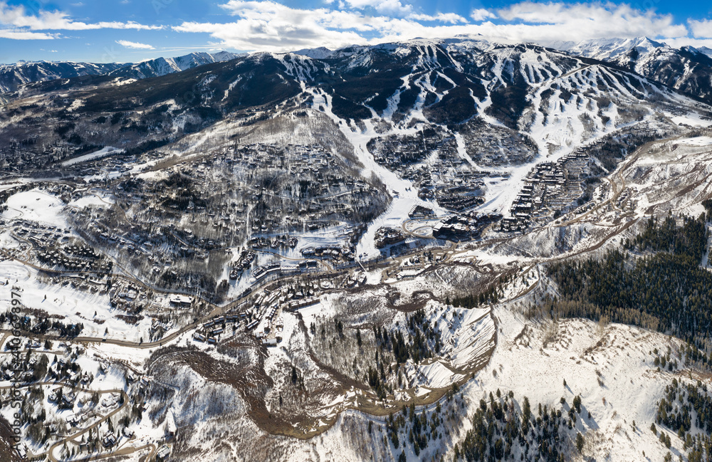 Snowmass Colorado skyline with ski slopes Stock Photo | Adobe Stock