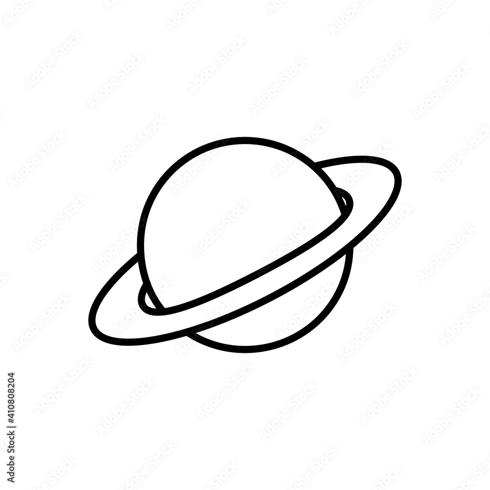 Vector de Stock Saturnus Outline Icon. Planet Line Art Logo. Vector ...